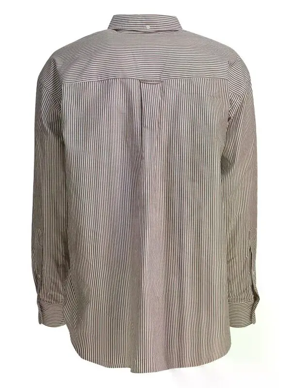 BEAMS Lisa Striped Chest-pocket Shirt - Brown