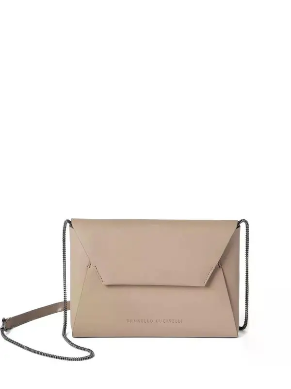 Brunello Cucinelli Two-way Clutch With Chain Strap - Neutrals