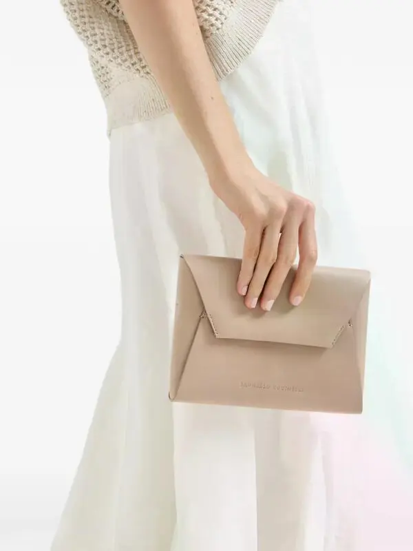Brunello Cucinelli Two-way Clutch With Chain Strap - Neutrals