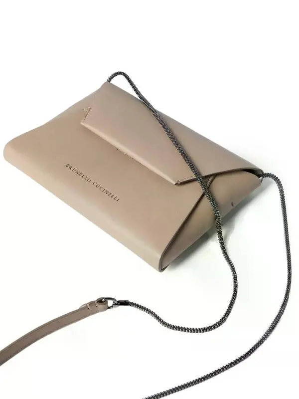 Brunello Cucinelli Two-way Clutch With Chain Strap - Neutrals