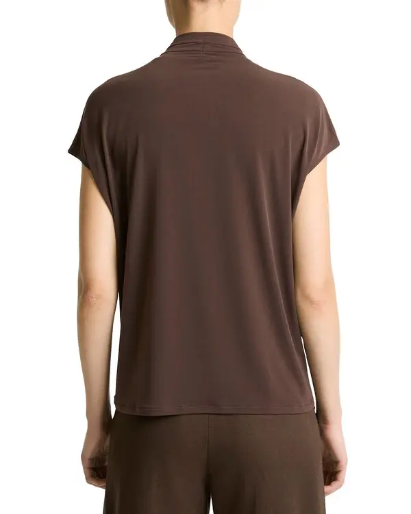 Vince Twist Neck Cap Sleeve Top - Dark Bark