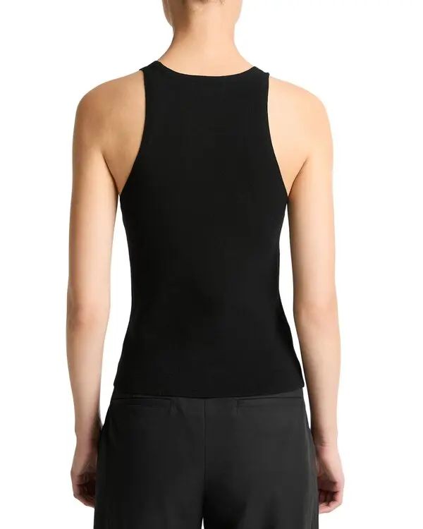 Vince Stretch Scoop Neck Tank Top - Black