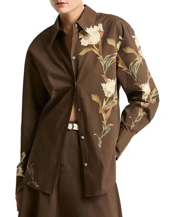 Vince Placement Print Button-front Shirt