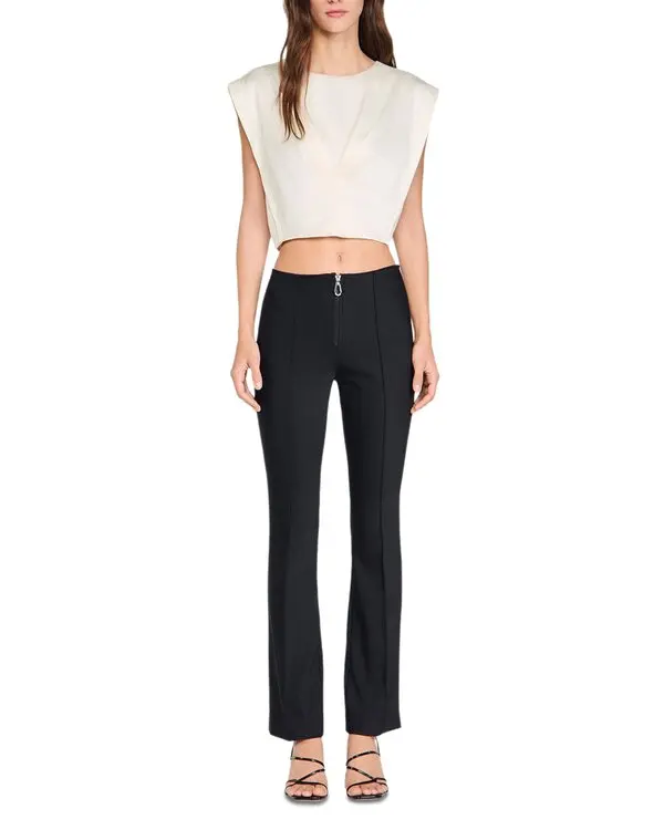 Sandro Pleated Trousers With Zip