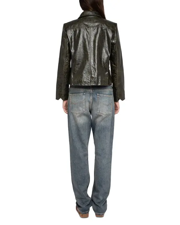 Zadig&Voltaire Liam Cuir Glossy Leather Jacket