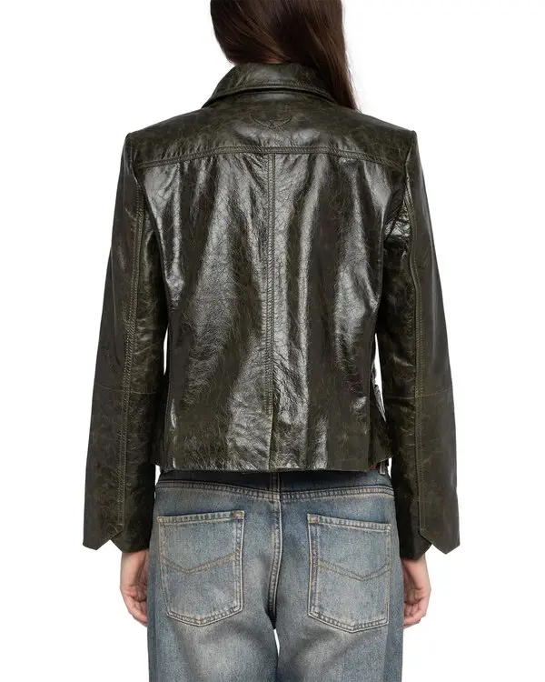 Zadig&Voltaire Liam Cuir Glossy Leather Jacket