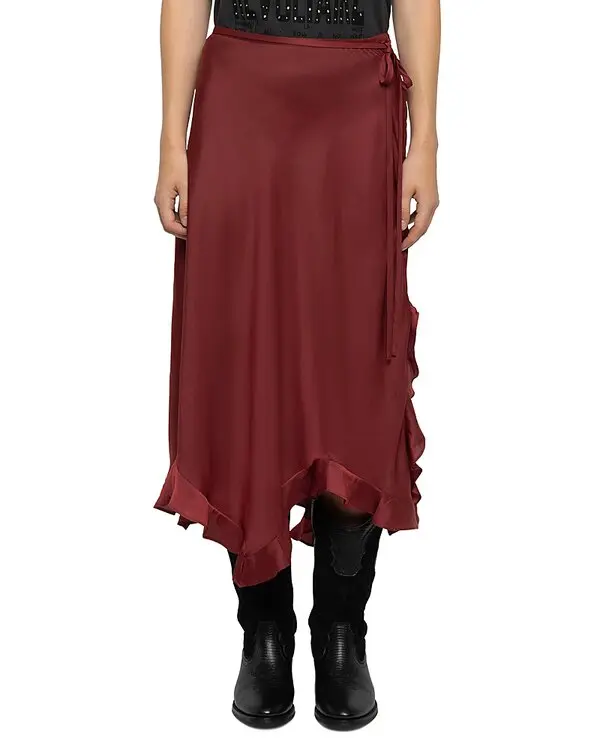 Zadig&Voltaire Jeto Satin Skirt - Cherry