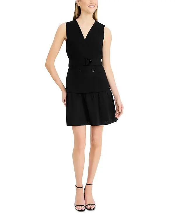 LUXELY Belted Minidress - Black