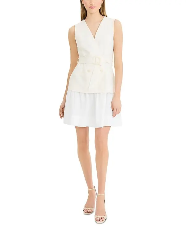 LUXELY Belted Minidress - Cloud Dancer
