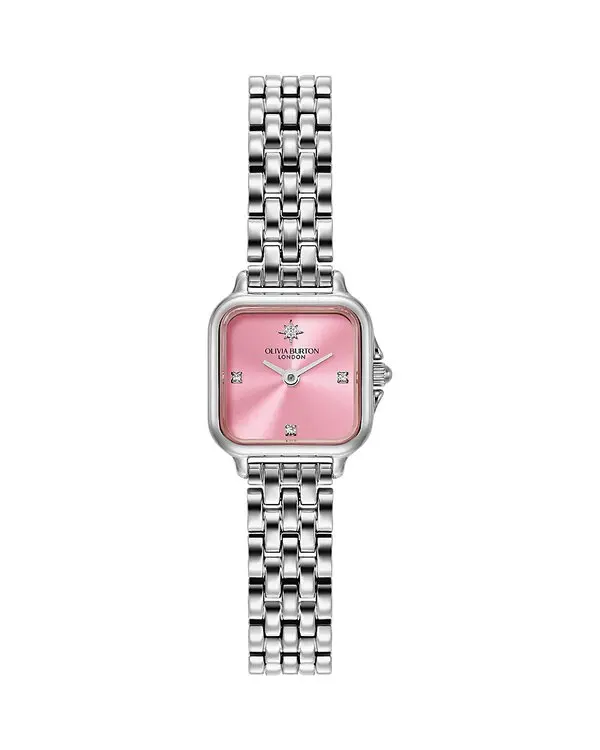 OLIVIA BURTON Mini Grosvenor Watch, 20mm X 20mm - Pink/silver