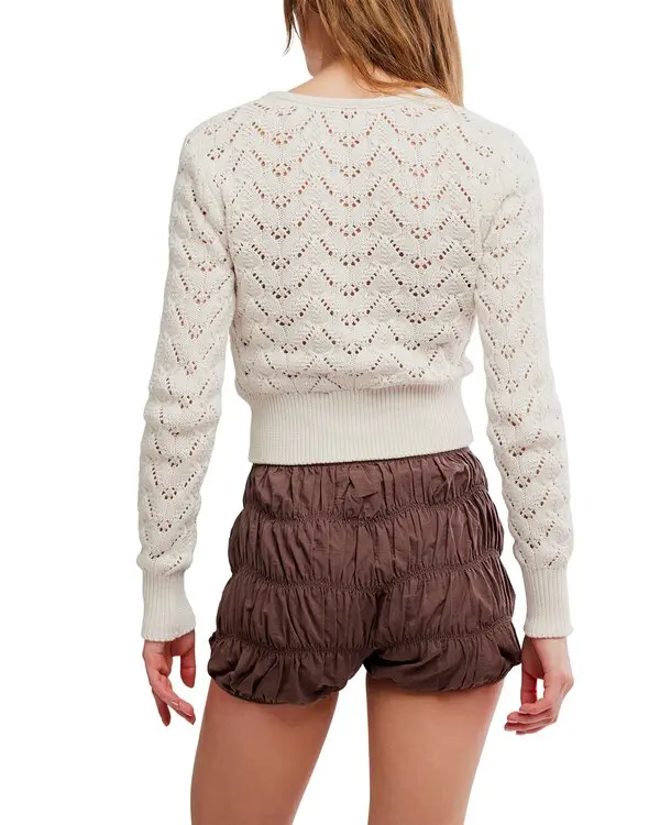 Free People Pretty In Pointelle Cardigan - Ivory