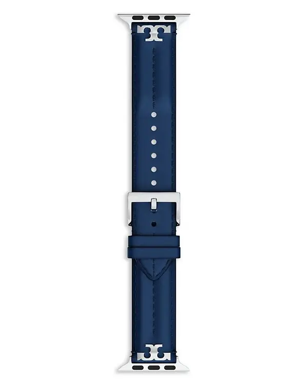 Tory Burch Kira Leather Band For Apple Watch - Blue