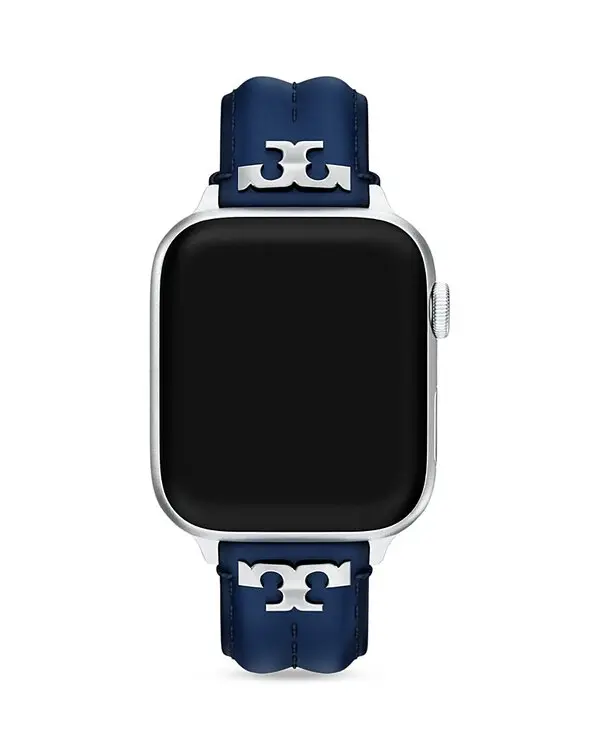 Tory Burch Kira Leather Band For Apple Watch - Blue