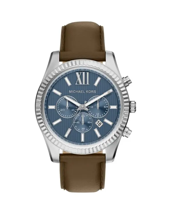Michael Kors Lexington Chronograph, 45mm - Brown/blue