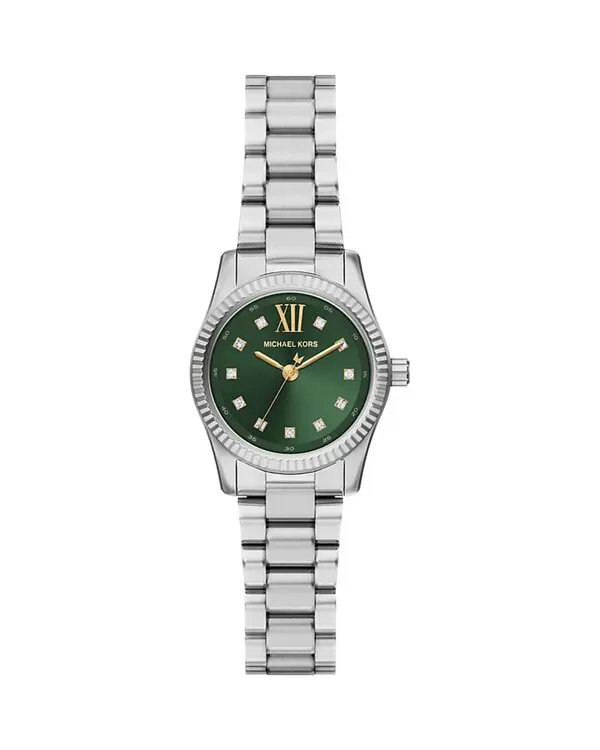 Michael Kors Petite Lexington 26mm Watch - Silver/green