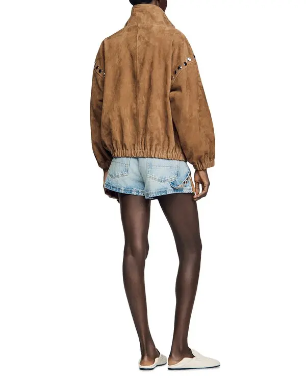 Sandro Studded Suede Jacket