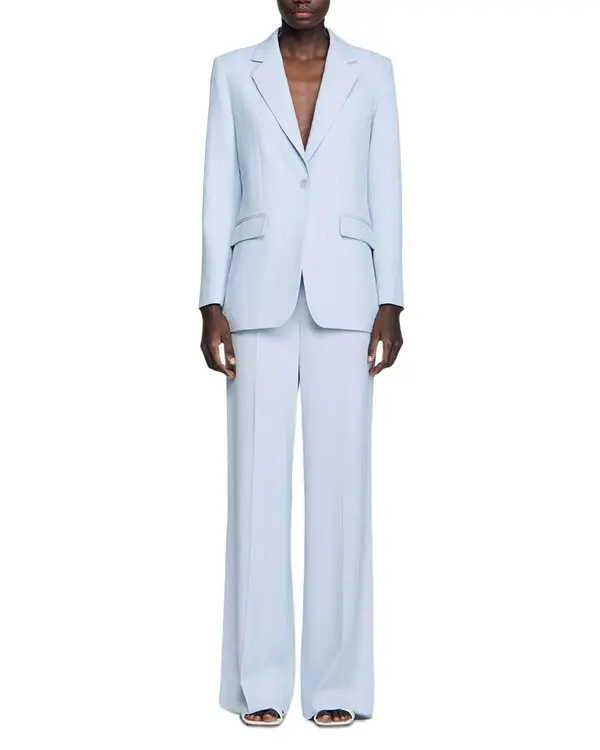 Sandro Sequin Stripe Suit Jacket - Sky Blue