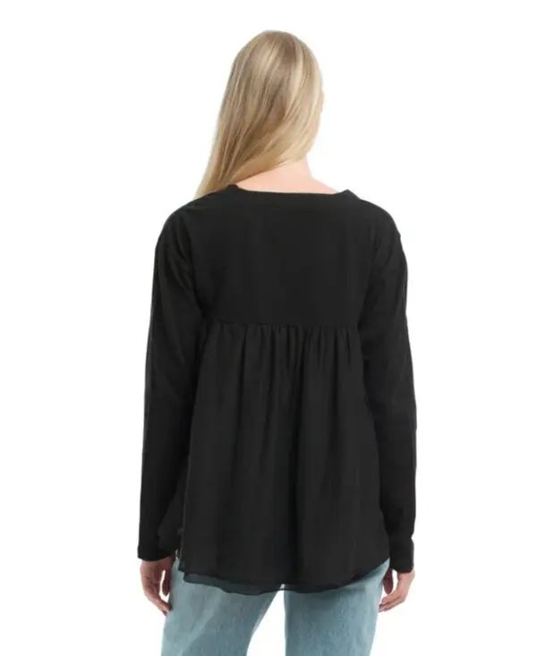 WILT CLOTHING Button-front Mixed Cardigan - Black
