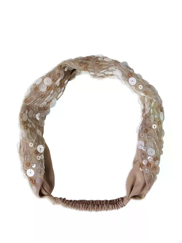 Brunello Cucinelli Sequin Headband - Neutrals