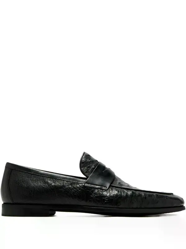 Magnanni Leather Penny Loafers - Black