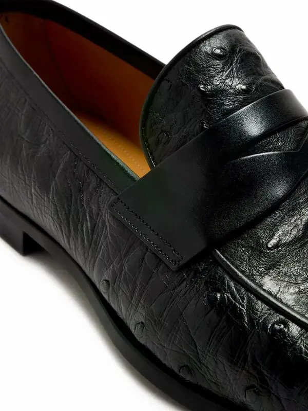 Magnanni Leather Penny Loafers - Black