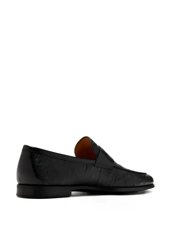 Magnanni Leather Penny Loafers - Black