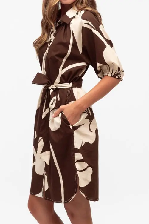 LABEL OF LOVE Bloom Floral Shirt Dress
