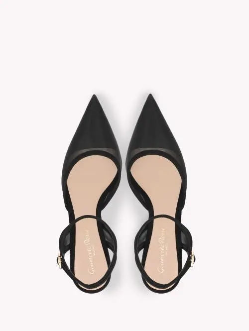 GIANVITO ROSSI Dorotea D'orsay 85 Ankle Pumps - Black Fabric