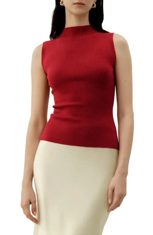 Lilysilk Knit Wool Sleeveless Vest - Red