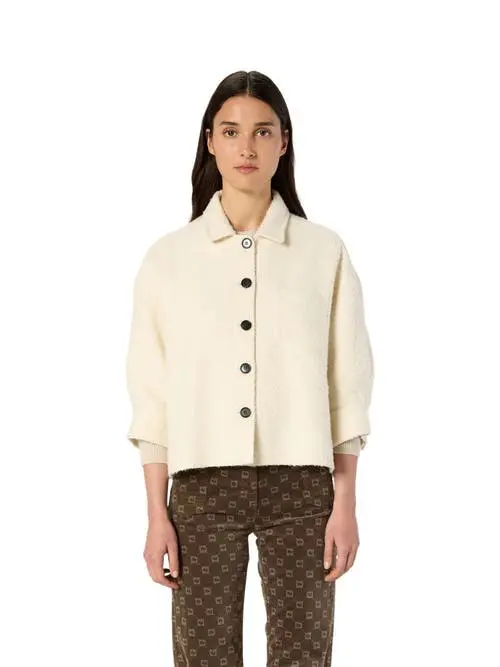 Gerard Darel Ninon Cropped Tweed Jacket - Ecru