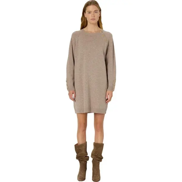 Gerard Darel Loma Button-shoulder Knitted Mini Dress