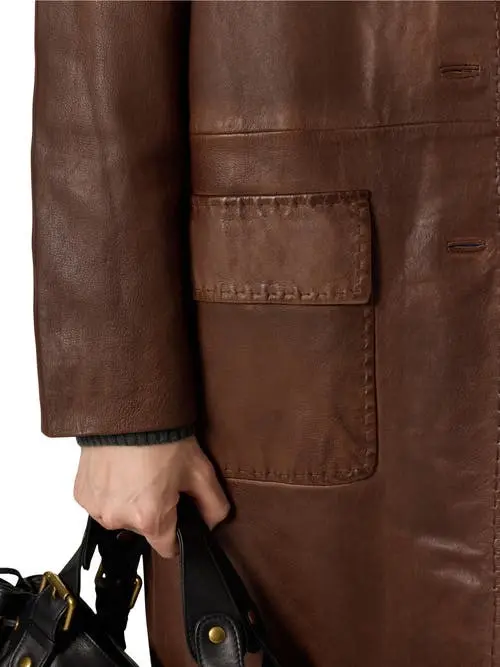 Gerard Darel Madyson Long Leather Jacket