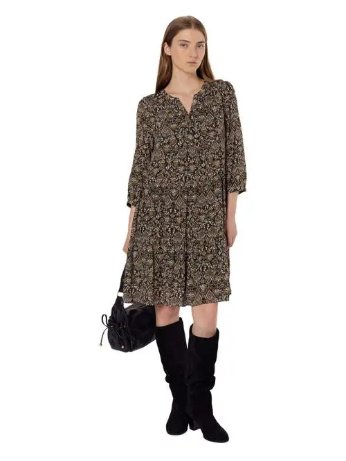 Gerard Darel Lyne V-neck Printed Dress