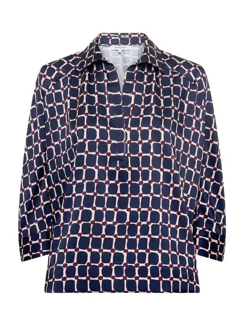 Gerard Darel Ariane Geometric Print Boxy Blouse