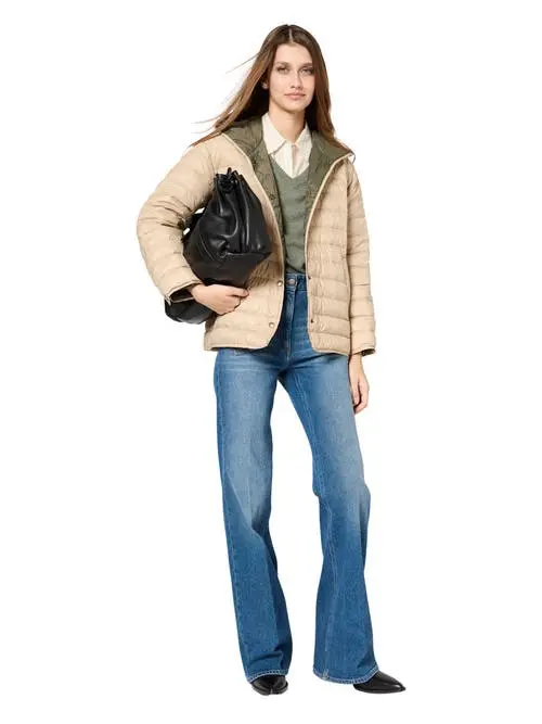 Gerard Darel Serena Quilted Hooded Reversible Jacket