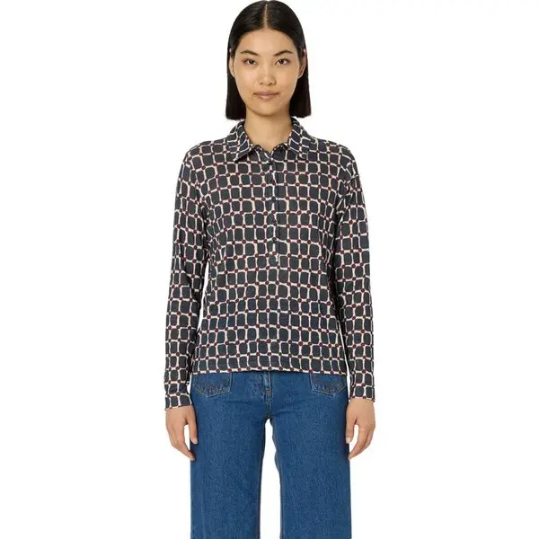 Gerard Darel Hortense Long Sleeve Printed Shirt - Indigo