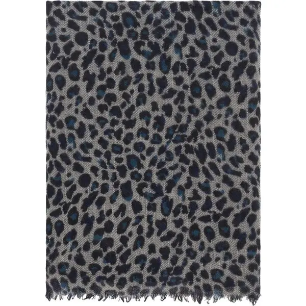 Gerard Darel Rosalie Leopard Pattern Scarf - Navy Blue