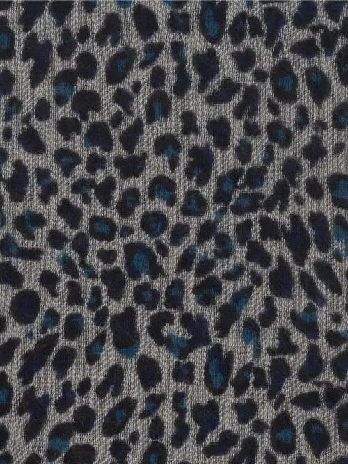 Gerard Darel Rosalie Leopard Pattern Scarf - Navy Blue