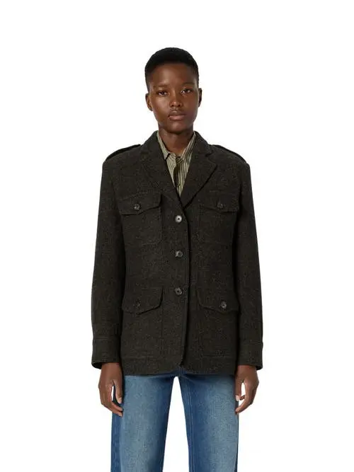 Gerard Darel Nadira Herringbone Jacket
