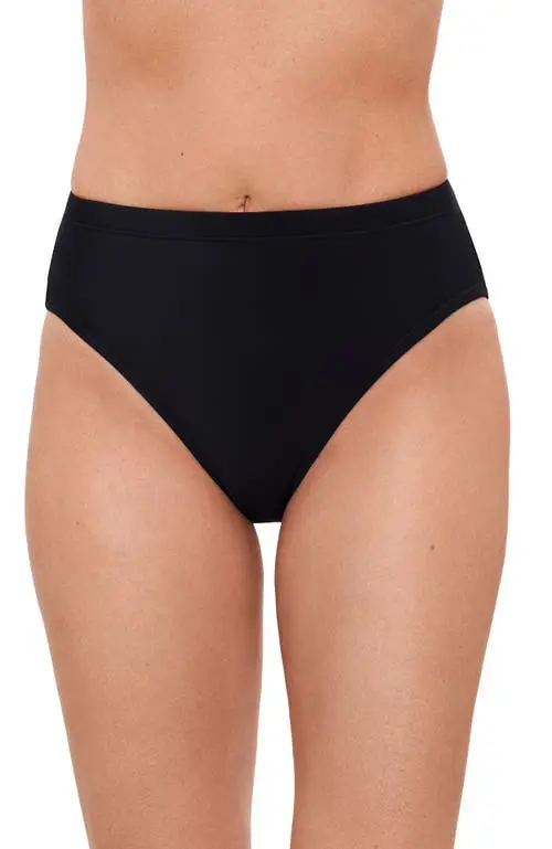 AQUA GREEN Mid-rise Brief Swimsuit Bottom - Black