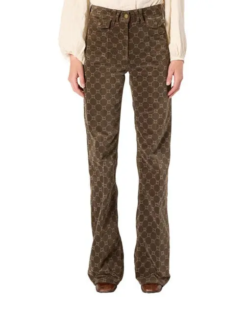 Gerard Darel Anna Flared Monogram Corduroy Jeans