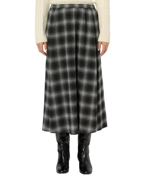 Gerard Darel Basma Checked Midi Skirt