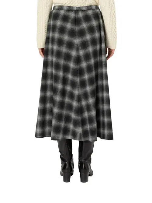 Gerard Darel Basma Checked Midi Skirt