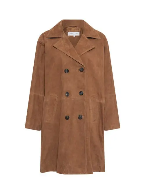 Gerard Darel Manon Suede Double Breasted Jacket