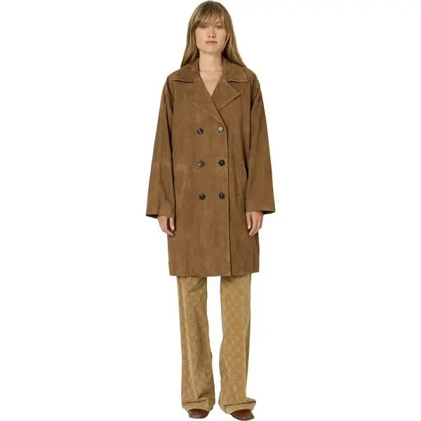 Gerard Darel Manon Suede Double Breasted Jacket - Camel