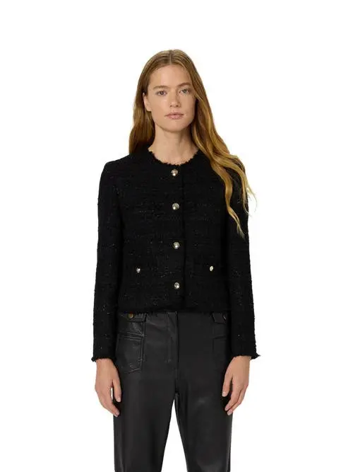 Gerard Darel Nessa Cropped Tweed Jacket