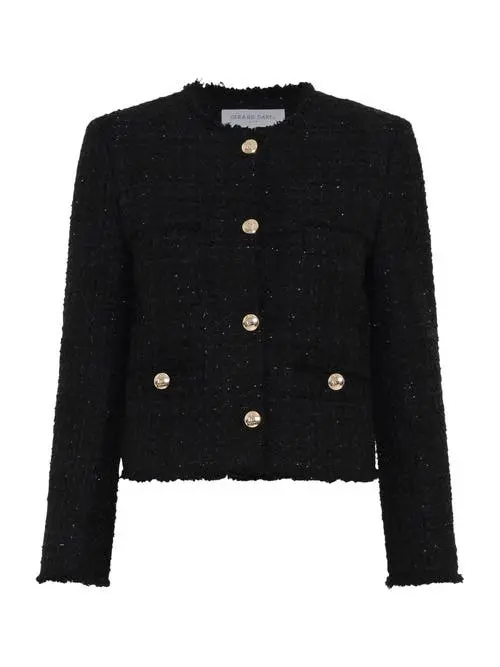 Gerard Darel Nessa Cropped Tweed Jacket