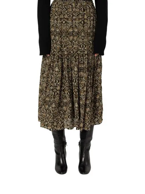 Gerard Darel Billie Flared Printed Midi Skirt