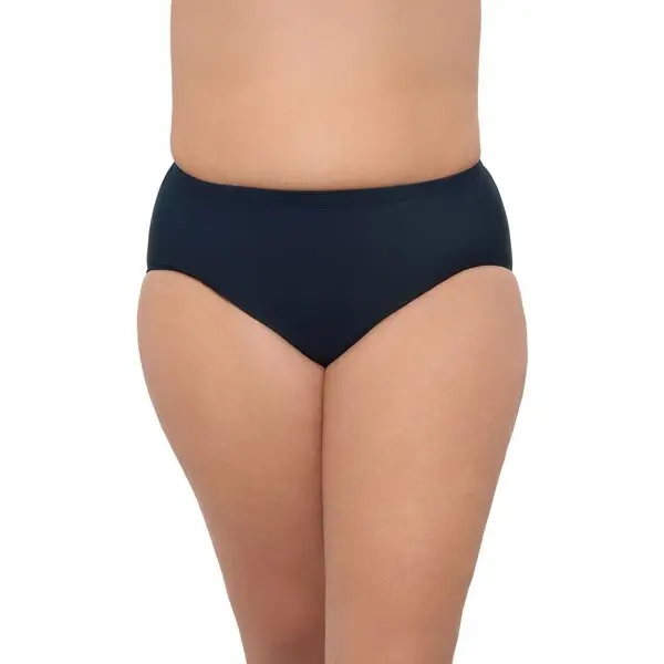 AQUA GREEN Mid Rise Tummy Control Swim Brief - True Navy