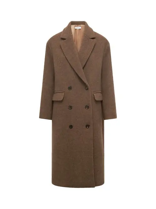 Gerard Darel Mady Double-breasted Mid-length Coat - Brown